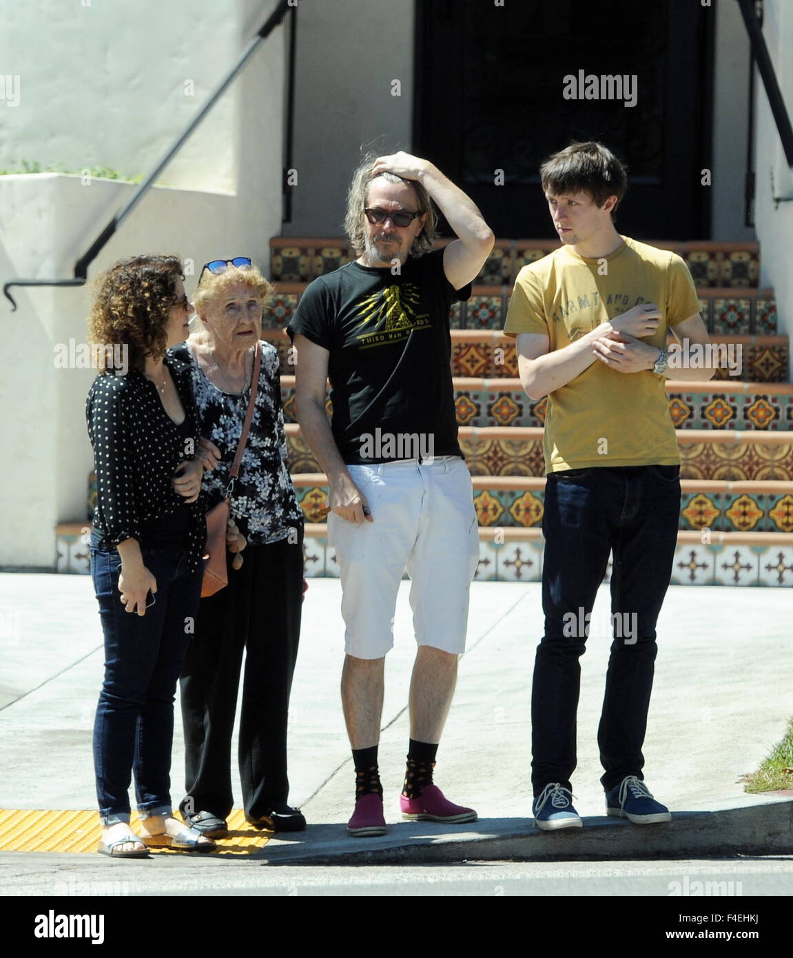 Gary Oldman and his family head to Little Dom's for dinner in Los Feliz ...