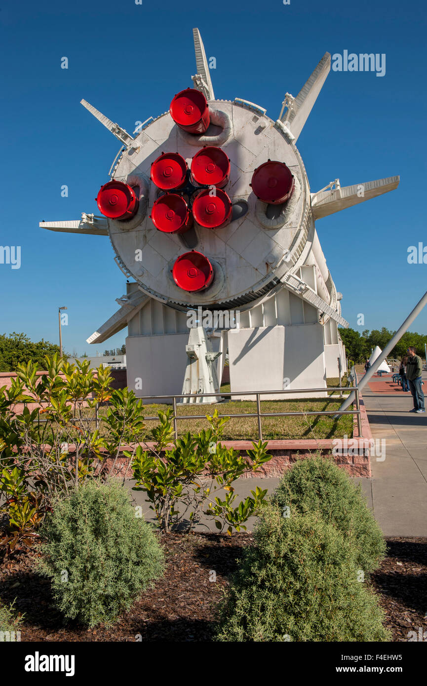 USA, Florida, Titusville, Saturn 1B rocket, Kennedy Space Center rocket ...