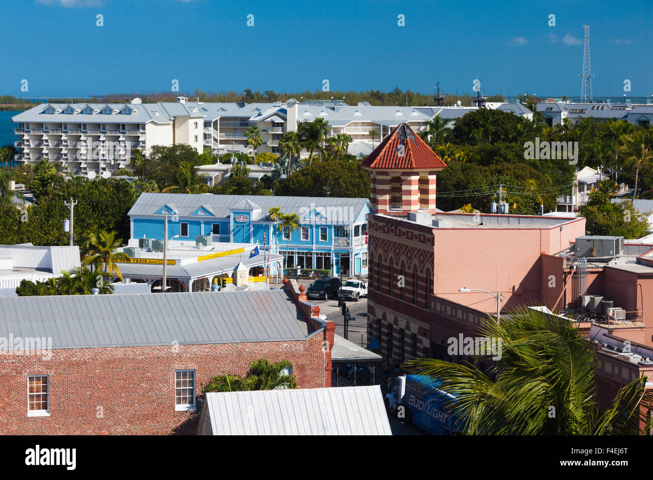 USA, Florida, Florida Keys, Key West, elevated town view Stock Photo ...