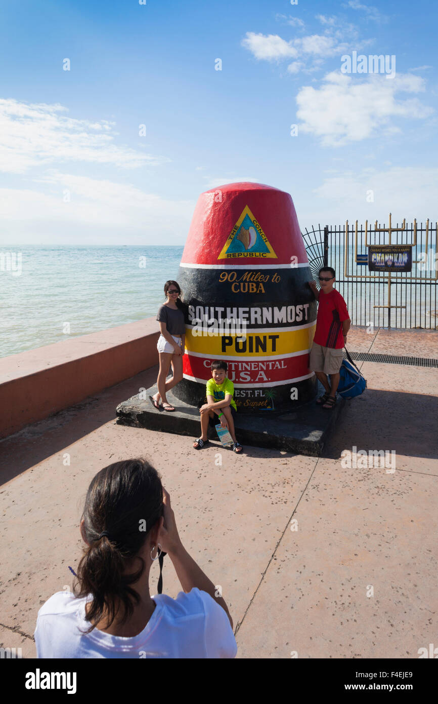 USA, Florida, Florida Keys, Key West, Southernmost Point in the USA ...