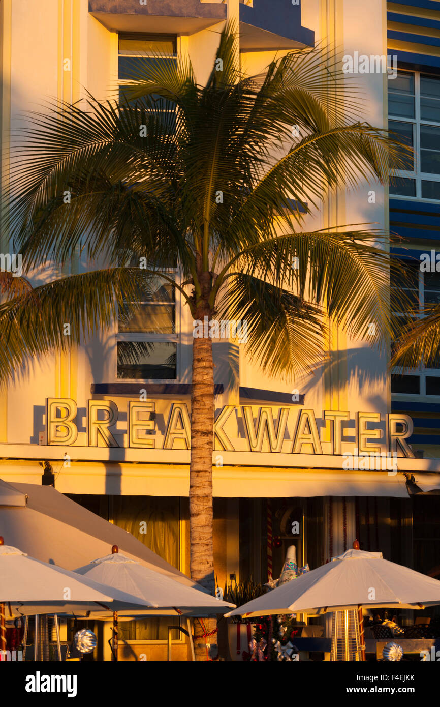 USA, Florida, Miami Beach, South Beach hotels on Ocean Drive, The ...