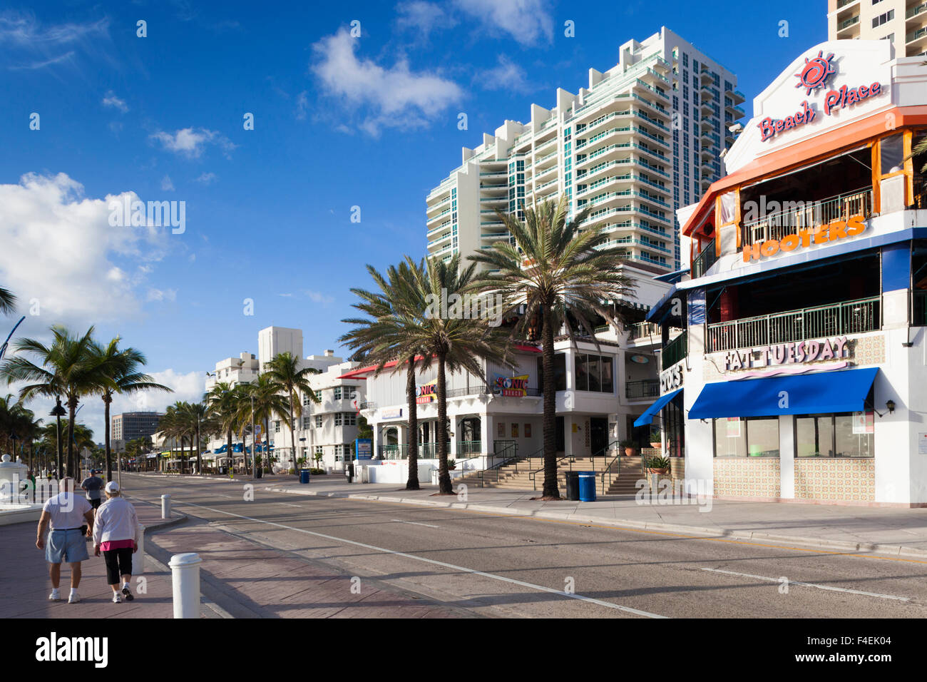 USA, Florida, Fort Lauderdale, Fort Lauderdale Beach, high rise ...