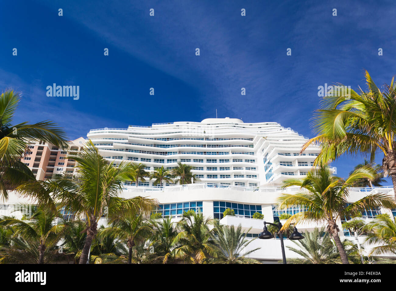 USA, Florida, Fort Lauderdale, Fort Lauderdale Beach, high rise ...