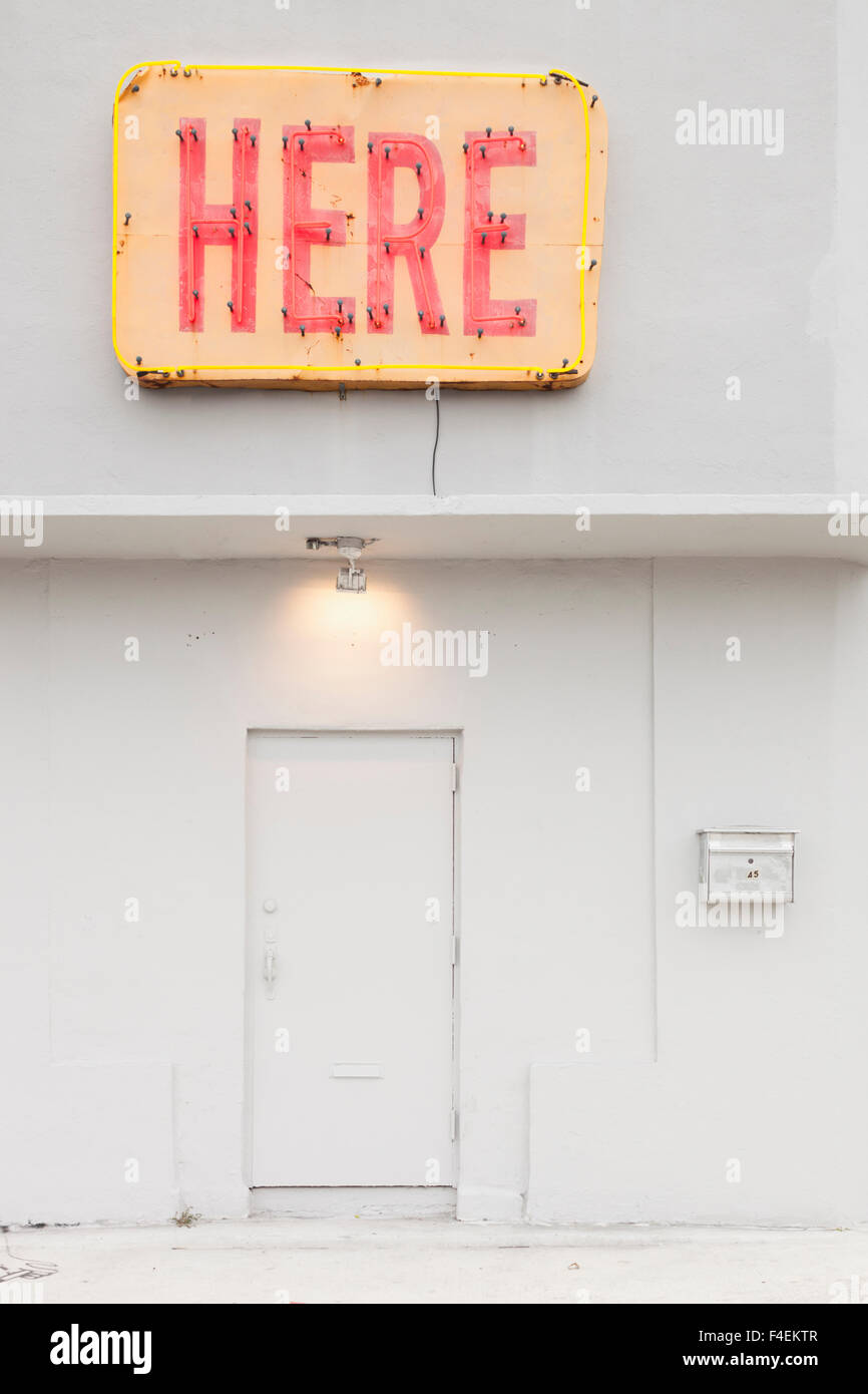 USA, Florida, Miami, Wynwood District, sign for Here Stock Photo - Alamy