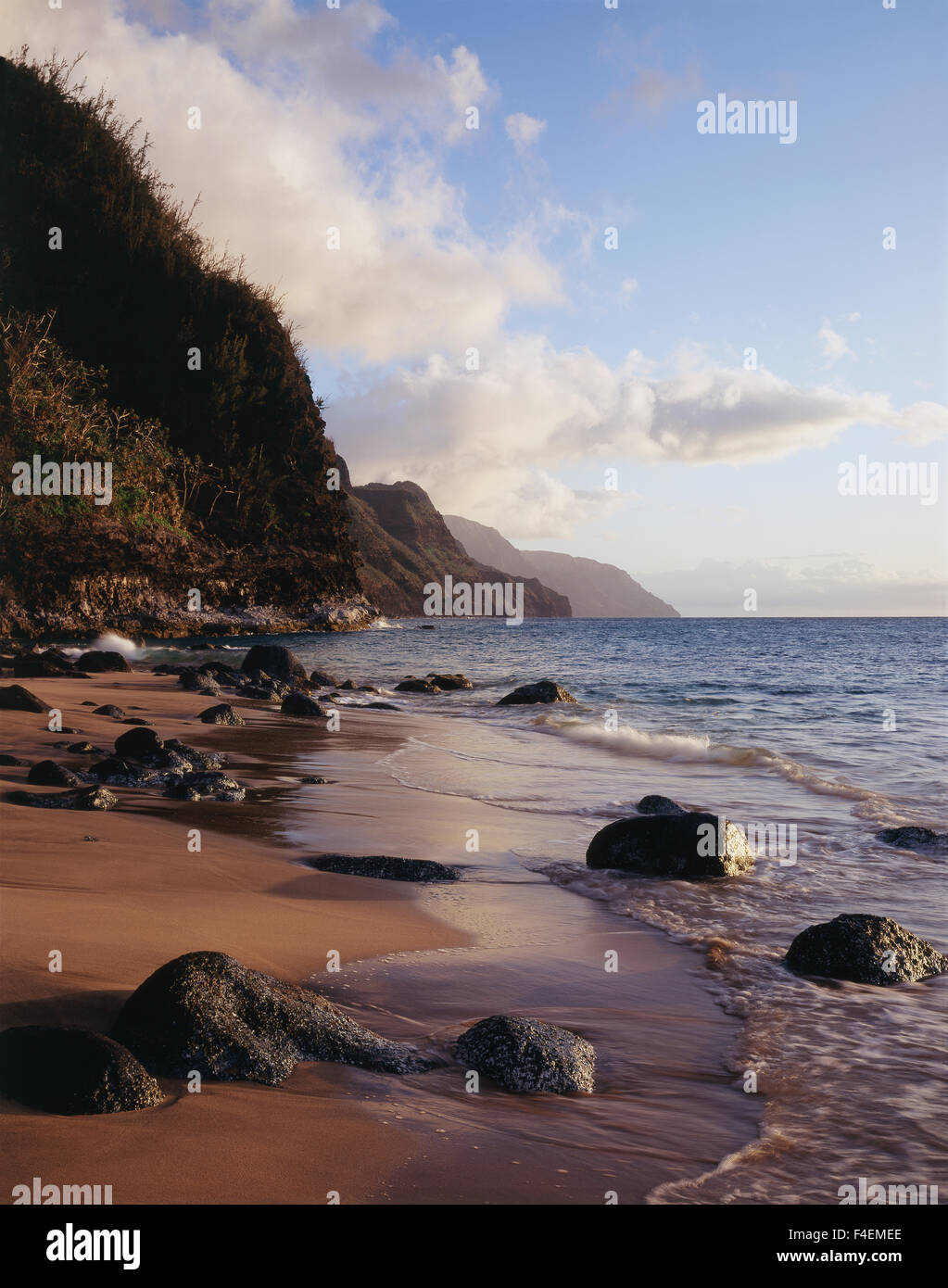 Hawaii, Kauai, Haena State Park, The Na Pali Coast as viewed from Ke'e ...