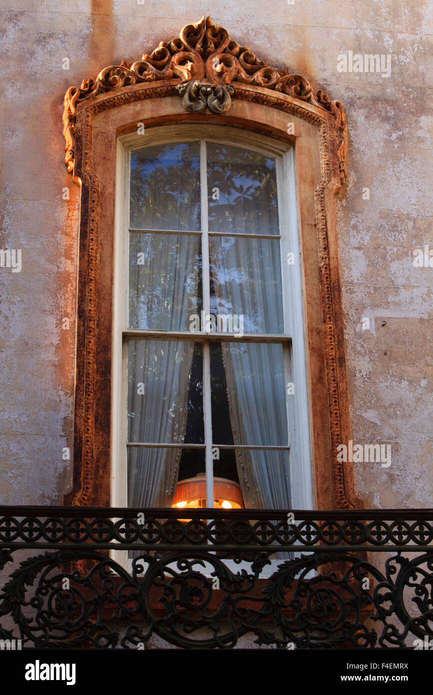 North America, USA, Georgia, Savannah, Architectural detail on window ...