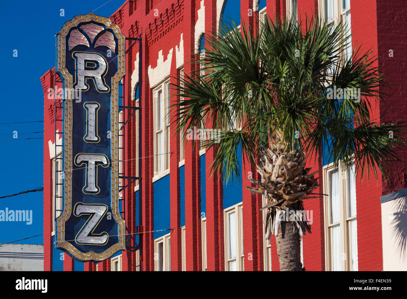 Georgia, Brunswick, sign for the Ritz Theater Stock Photo - Alamy