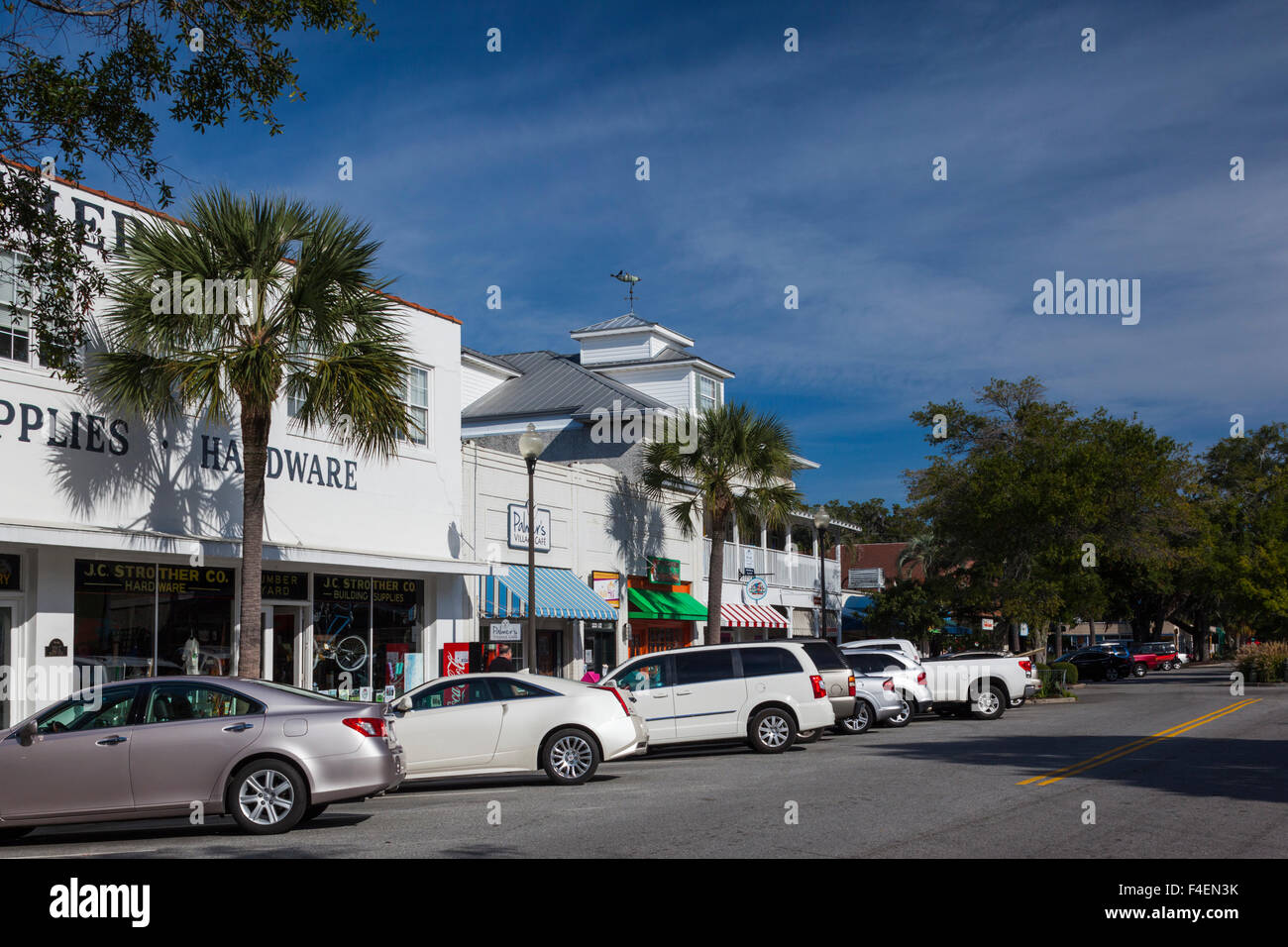 Georgia, St. Simons Island, downtown buildings Stock Photo - Alamy