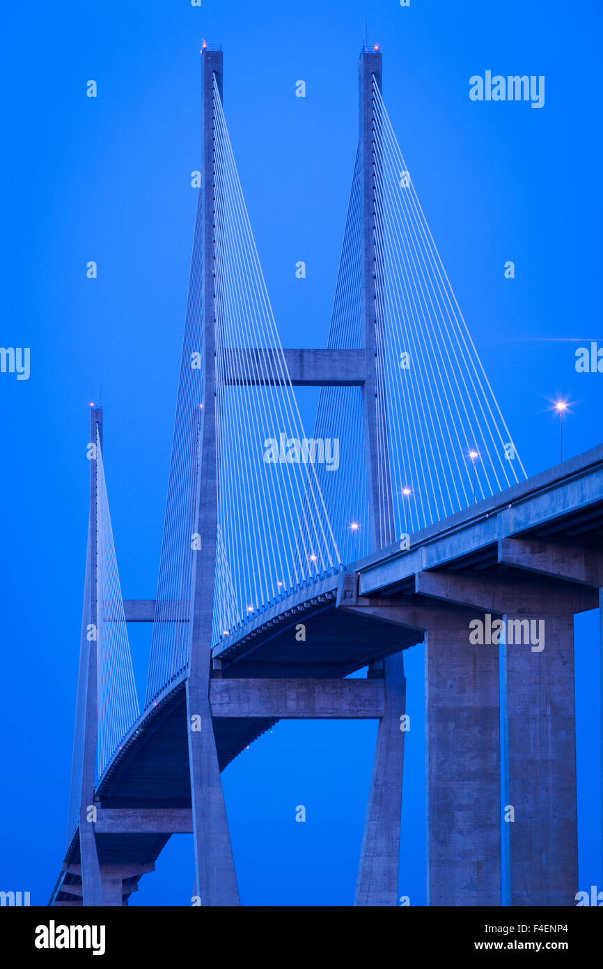 Georgia, Brunswick, Sidney Lanier Bridge, across the Brunswick River ...