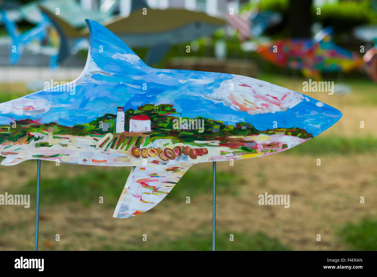 Massachusetts, Cape Cod, Chatham, shark art Stock Photo - Alamy