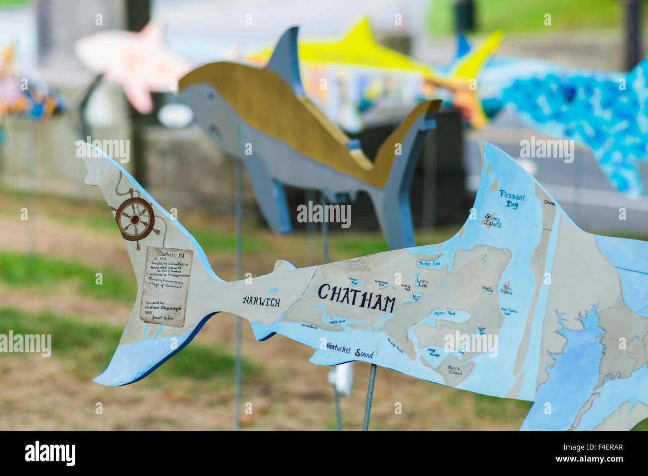 Massachusetts, Cape Cod, Chatham, shark art Stock Photo - Alamy