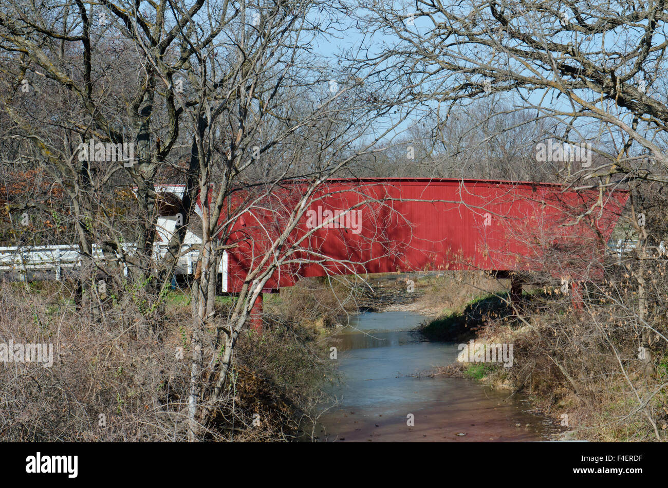 USA, Iowa, Winterset. Cedar Covered Bridge Built in 1883 by Benton ...