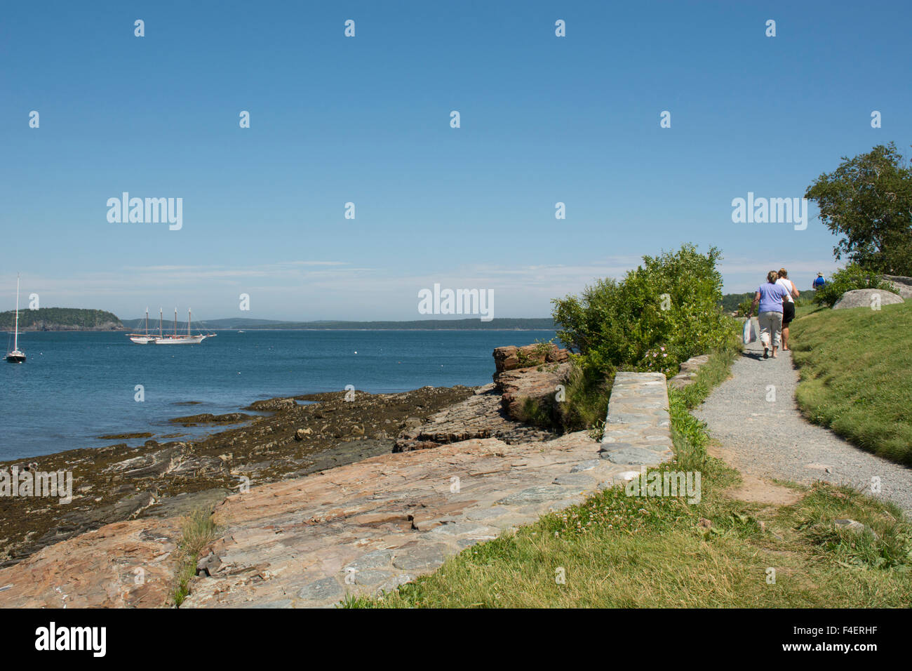 Maine, Bar Harbor. Bar Harbor Shore Path, c. 1880, historic scenic ...