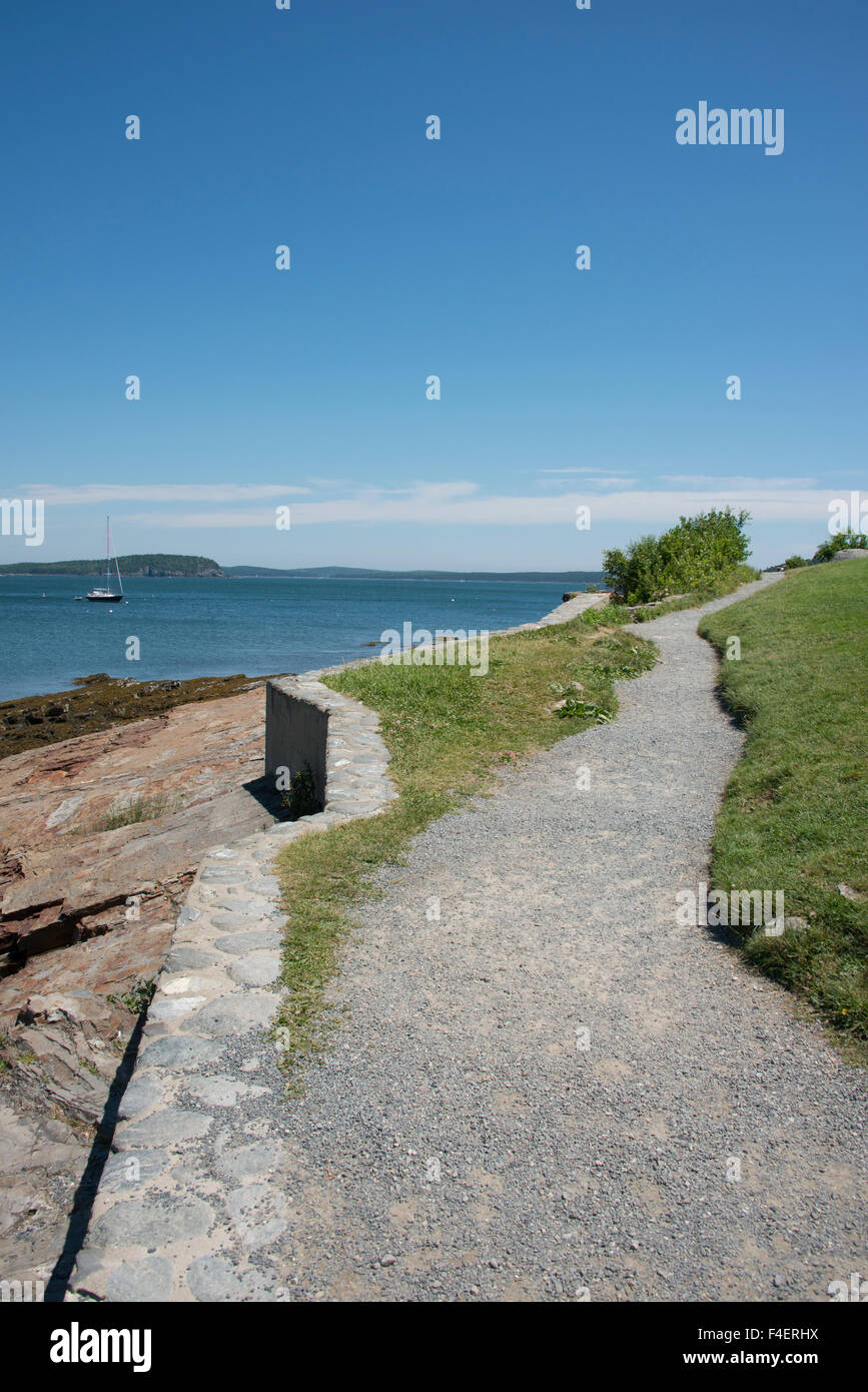Maine, Bar Harbor. Bar Harbor Shore Path, c. 1880, historic scenic ...