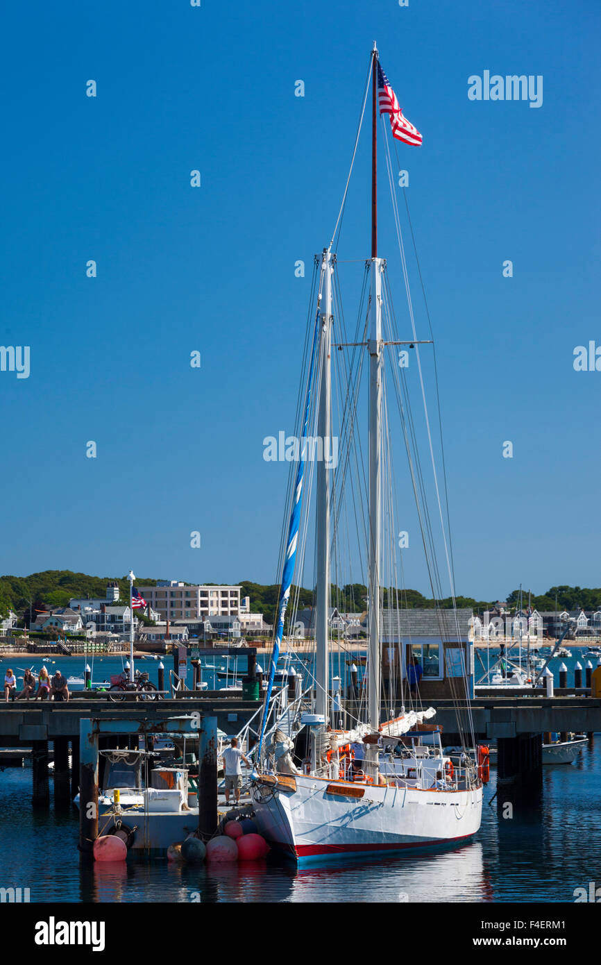 Massachusetts, Cape Cod, Provincetown, MacMillan Pier, sailing ship ...