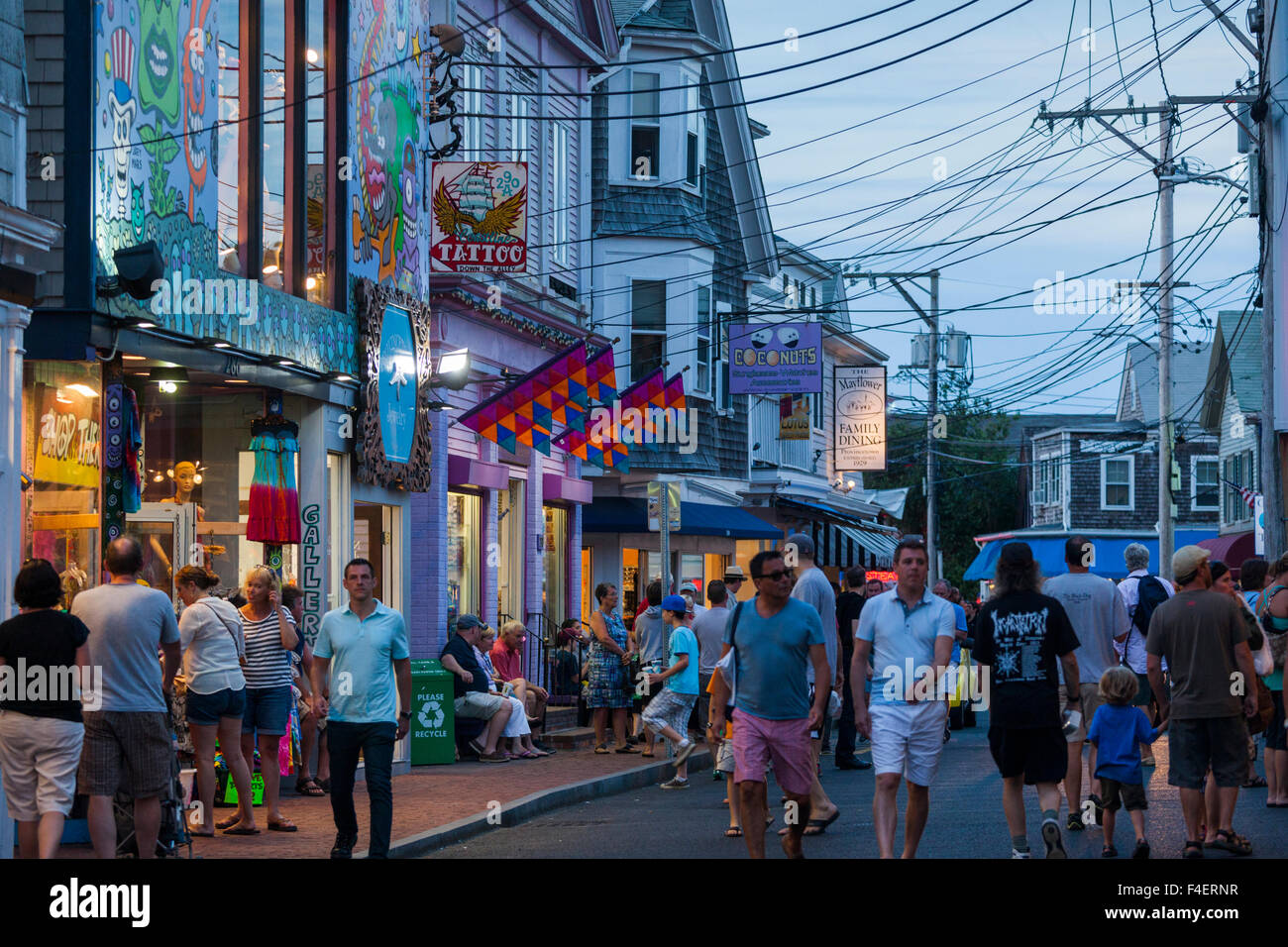 Massachusetts, Cape Cod, Provincetown, Commercial Street Stock Photo ... Massachusetts, Cape Cod, Provincetown, Commercial Street Stock Photo ...
