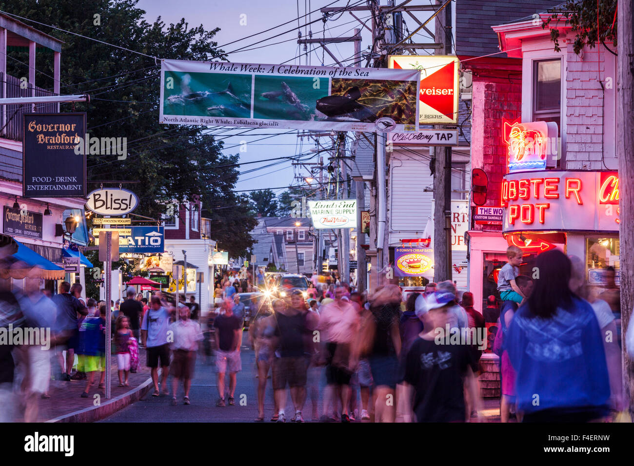 Massachusetts, Cape Cod, Provincetown, Commercial Street Stock Photo ...
