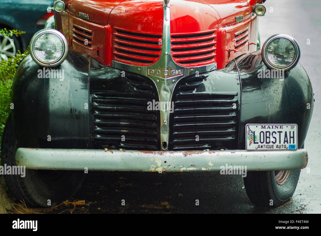 Maine, Mt. Desert Island, Bernard, 1940s-era Dodge pickup truck with ...
