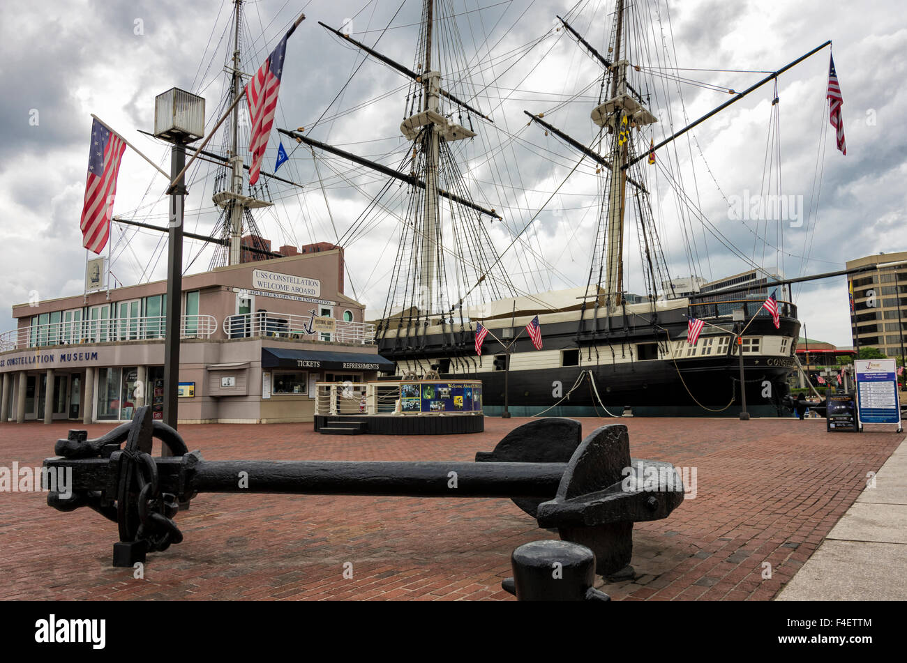 Historic USS Constellation rests at anchor in Baltimore's Inner Harbor ...