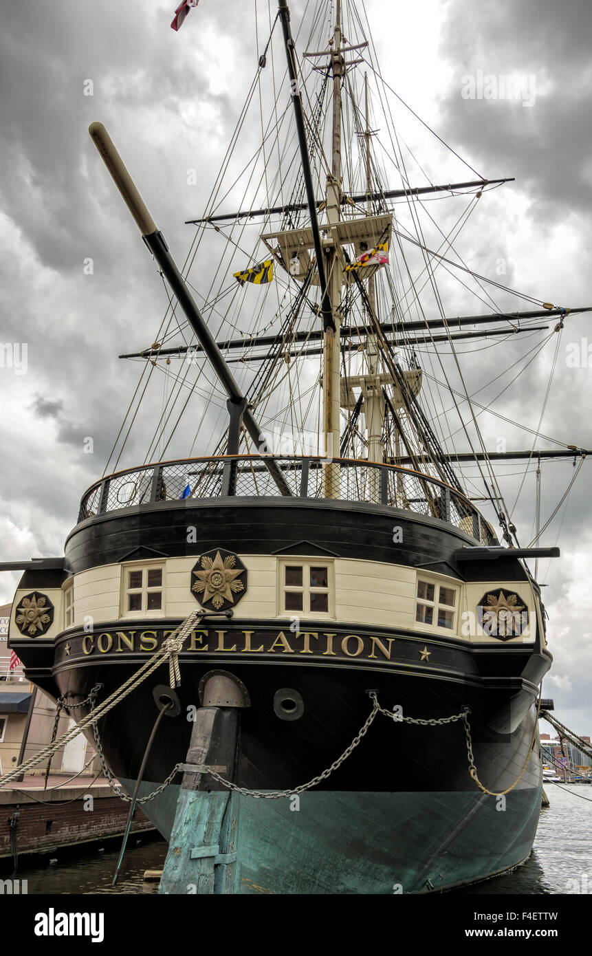 Historic USS Constellation rests at anchor in Baltimore's Inner Harbor ...