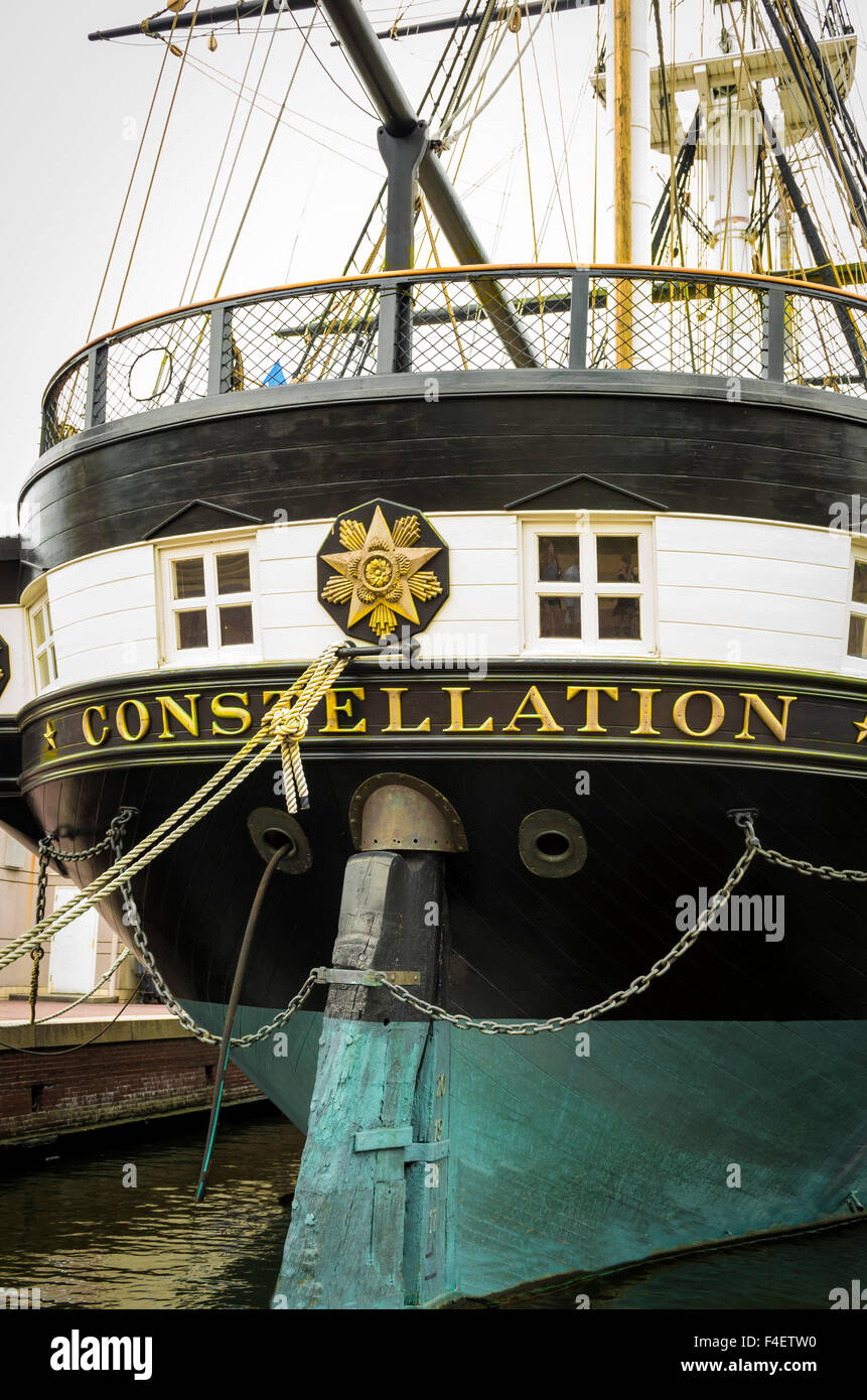 Historic USS Constellation rests at anchor in Baltimore's Inner Harbor ...