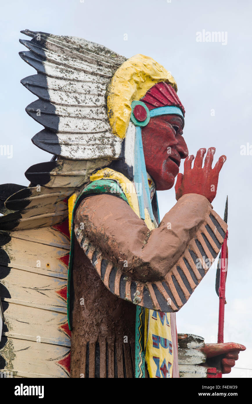 Massachusetts, Shelburne Falls, Mohawk Trail, Big Indian statue Stock ...