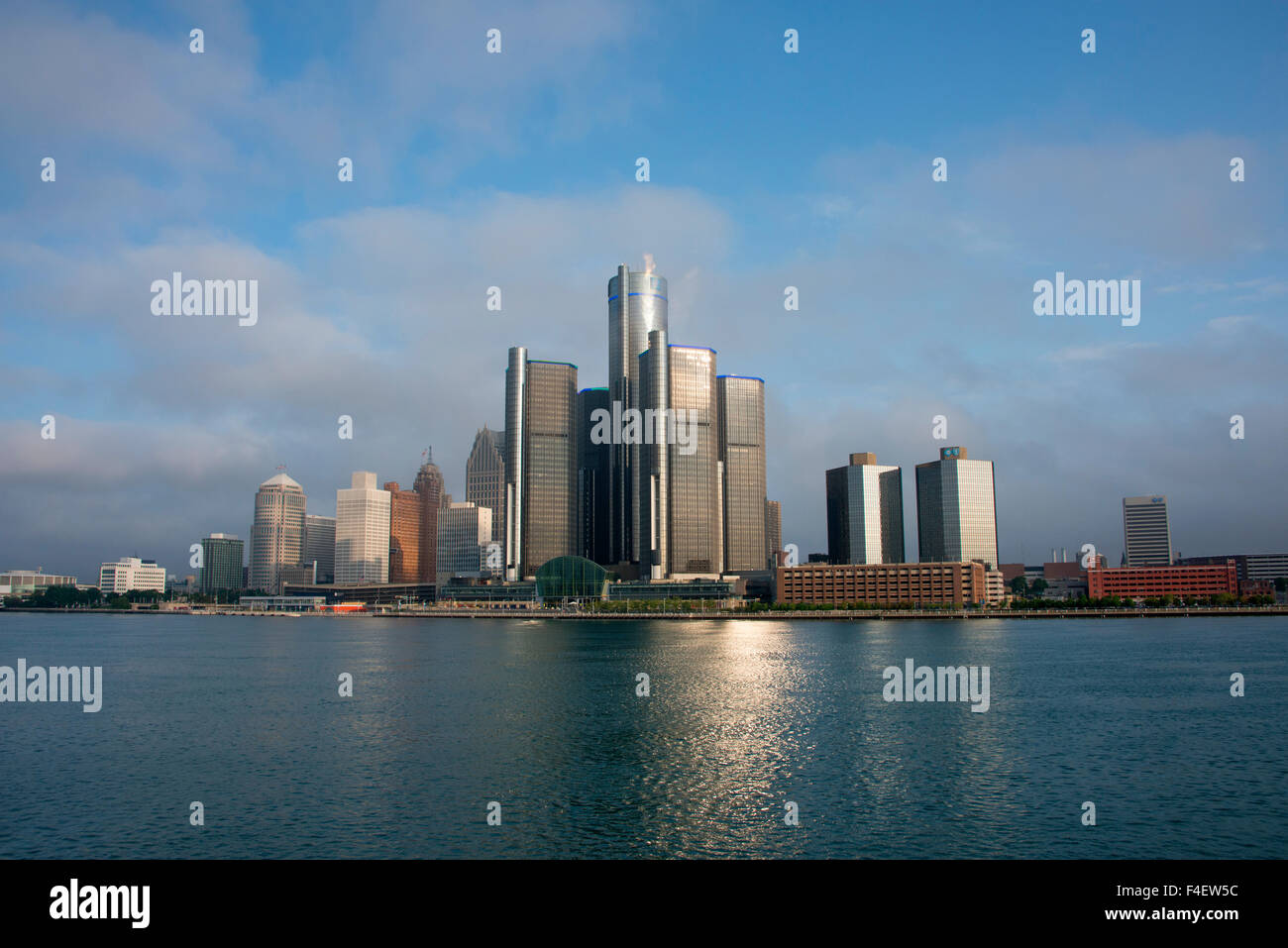 Michigan, Detroit River, International border between U.S. and Canada ...
