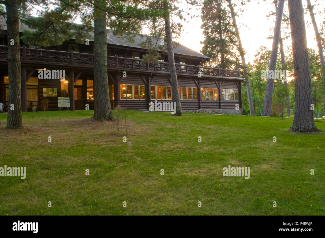 USA, Minnesota, Lake Itasca, Itasca State Park, Douglass Lodge Stock ...