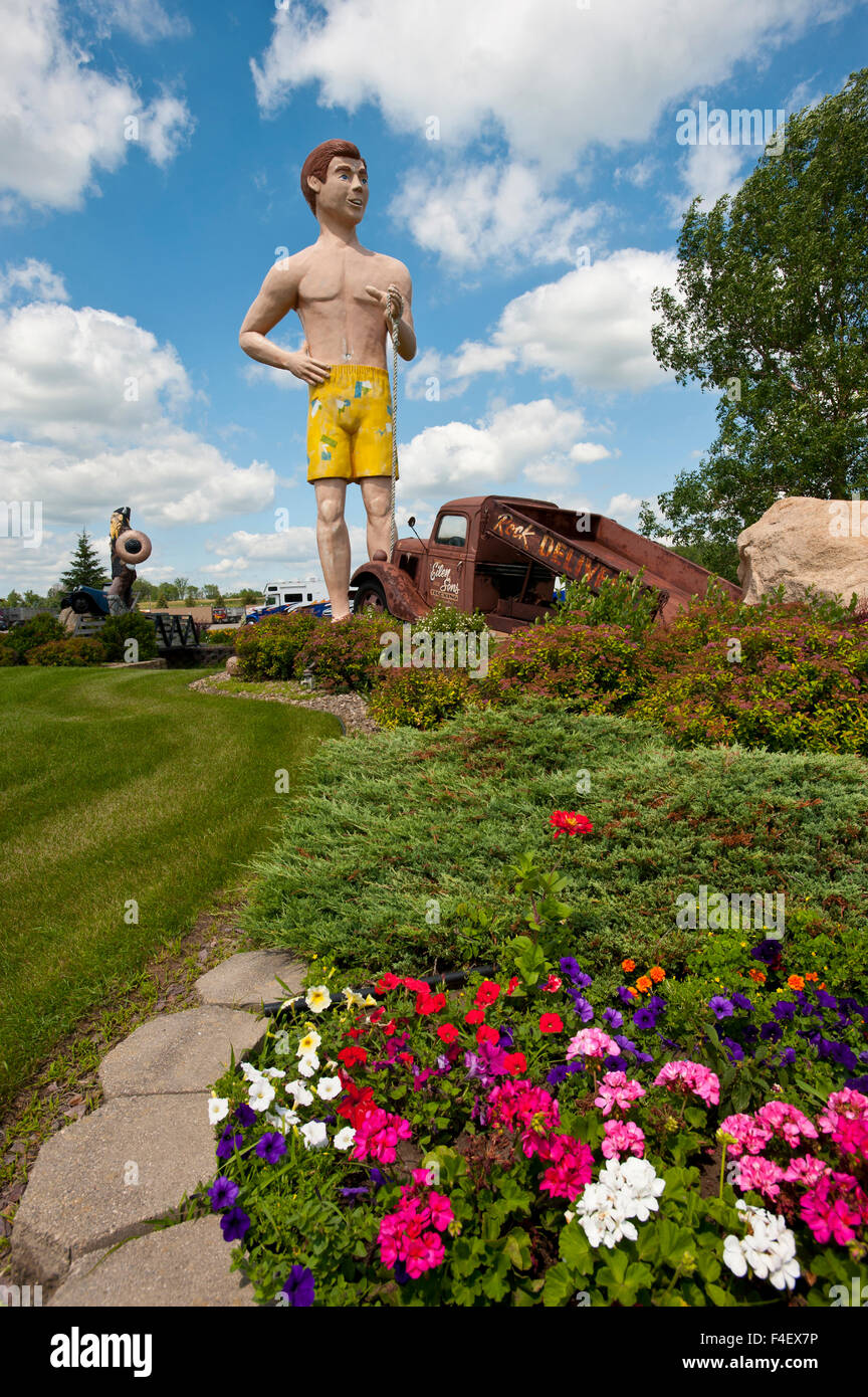 Roadside giant statue of male Swimmer, Hampton, Minnesota, Eilen and ...