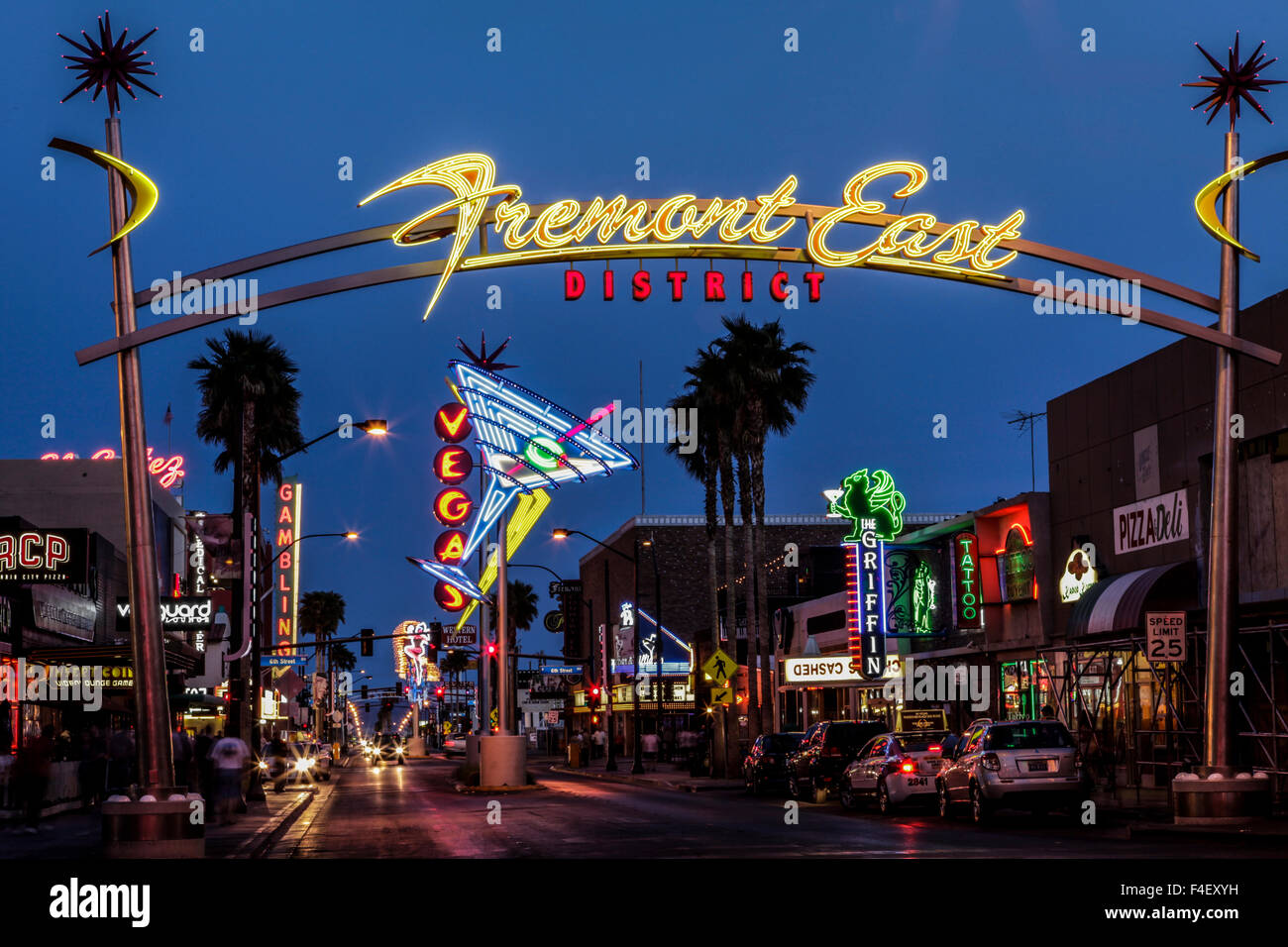 Fremont East street scene, Las Vegas, Nevada. USA Stock Photo - Alamy