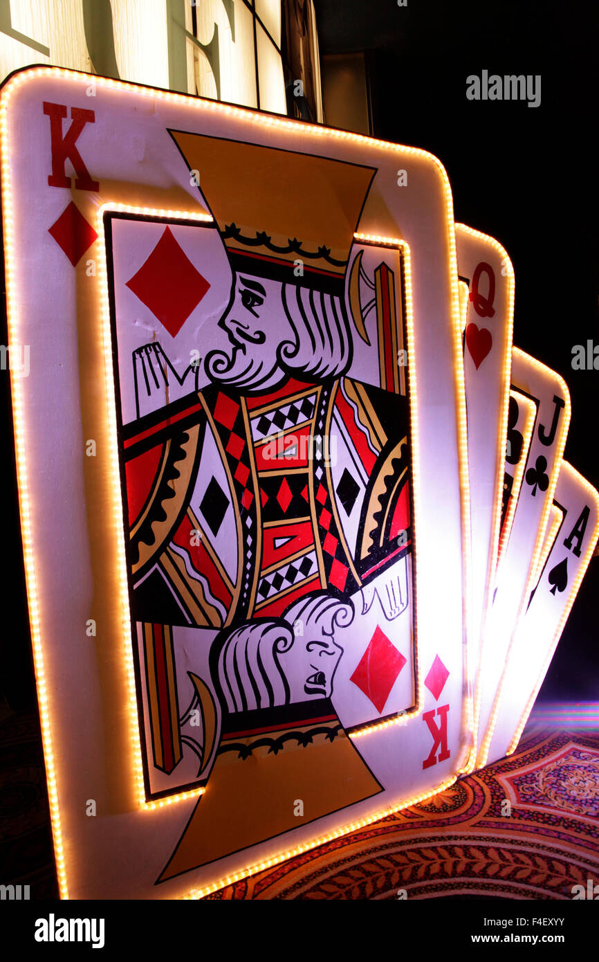Playing Cards sign, Las Vegas, Nevada. USA Stock Photo - Alamy