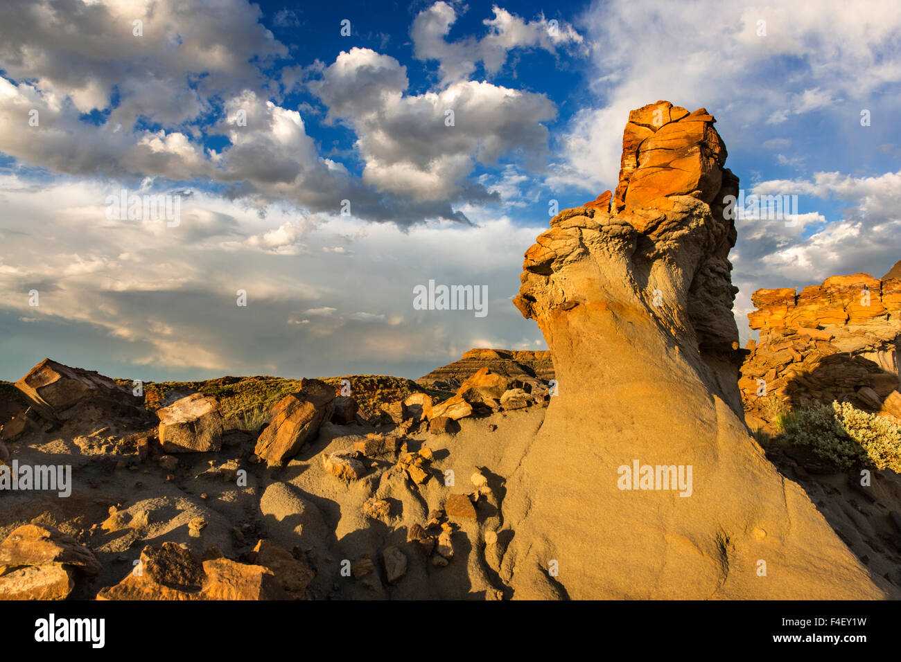 Colorful badlands near Fort Peck Reservoir near Jordan, Montana, USA ...