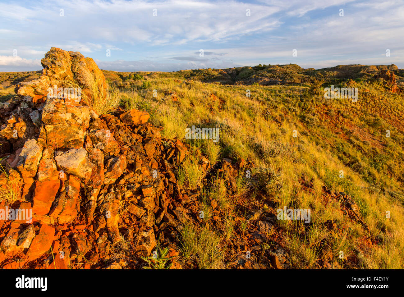Colorful badlands near Fort Peck Reservoir near Jordan, Montana, USA ...