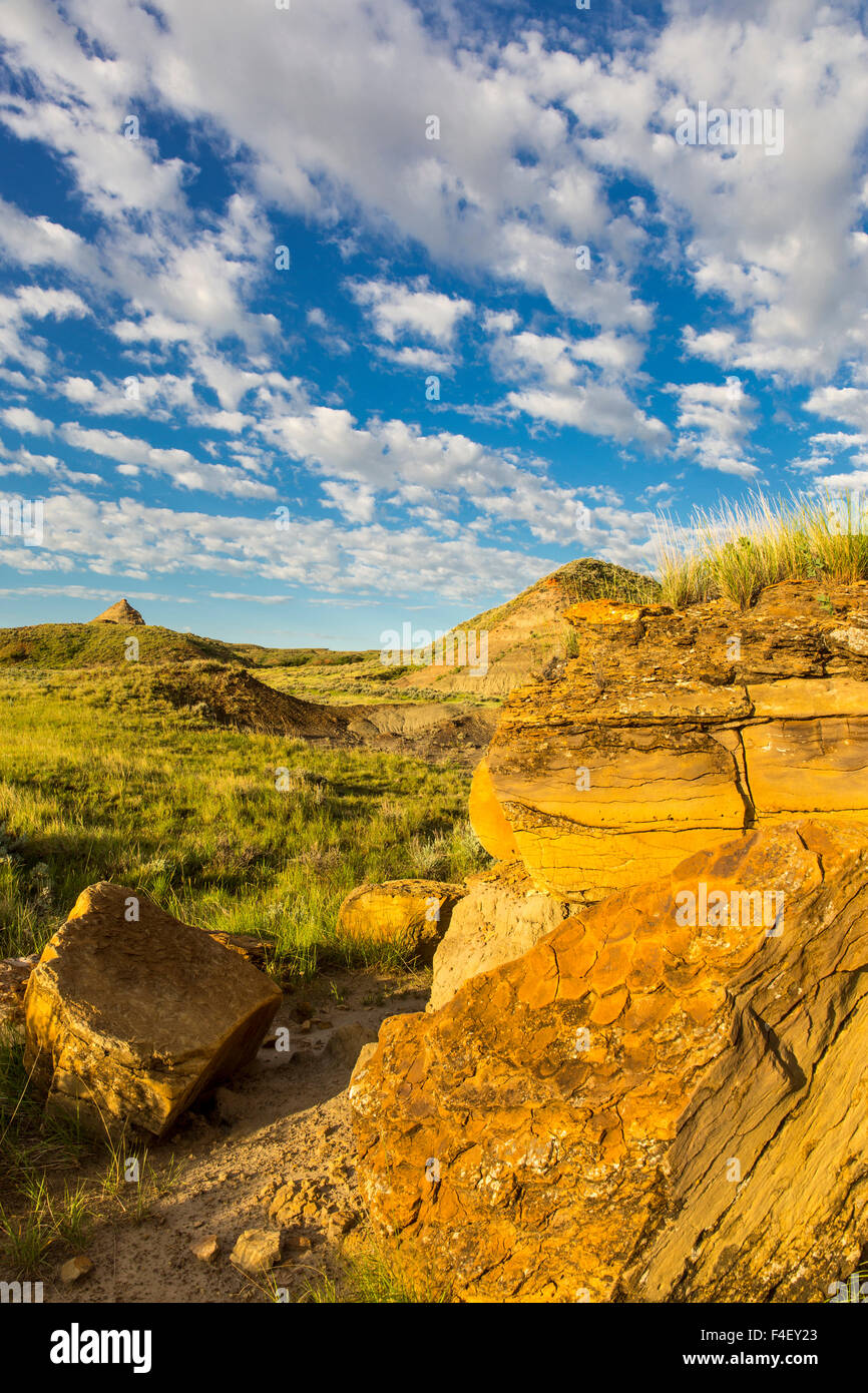Colorful badlands near Fort Peck Reservoir near Jordan, Montana, USA ...