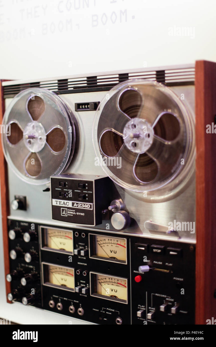 Recording device at the Mob Museum, Las Vegas, Nevada. USA Stock Photo ...