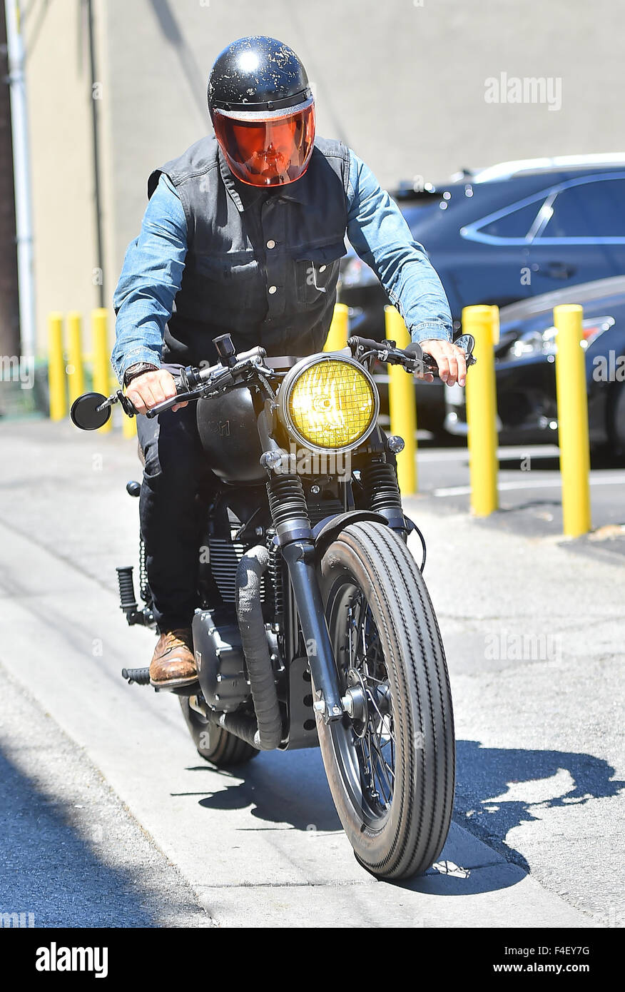 David Beckham rides his motorcycle in Beverly Hills Featuring: David ...