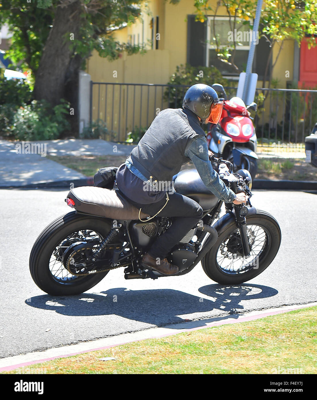 David Beckham rides his motorcycle in Beverly Hills Featuring: David ...