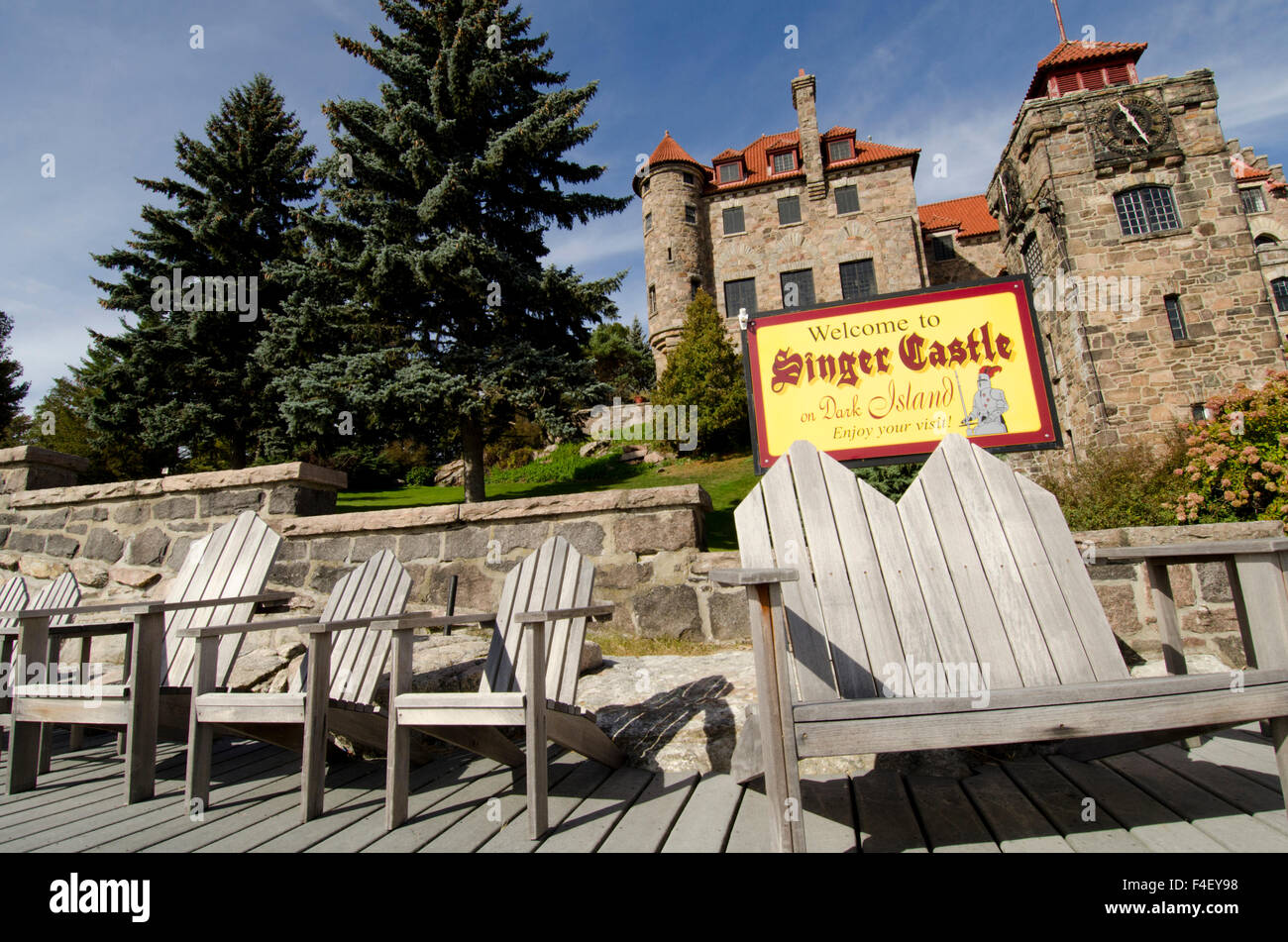 New York, St. Lawrence Seaway, Thousand Islands. Historic Singer Castle ...