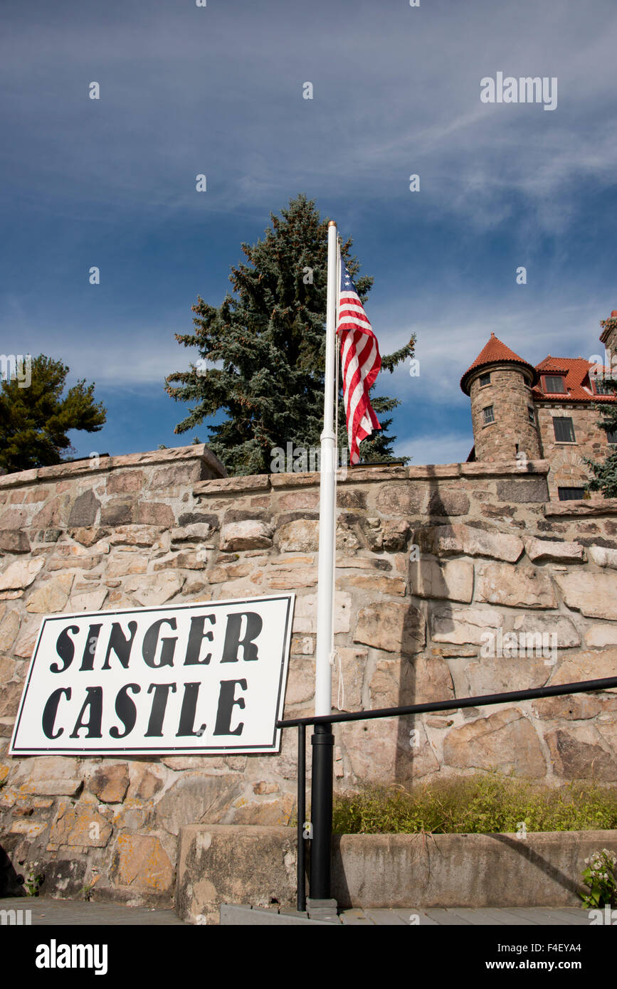 New York, St. Lawrence Seaway, Thousand Islands. Singer Castle on Dark ...