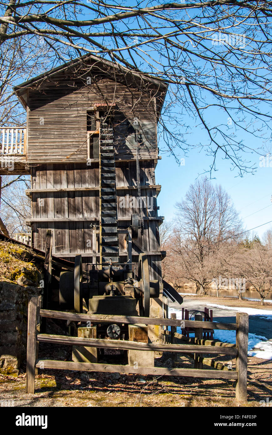 USA, New Jersey, Clinton, old outbuilding of Red Mill Museum Village ...