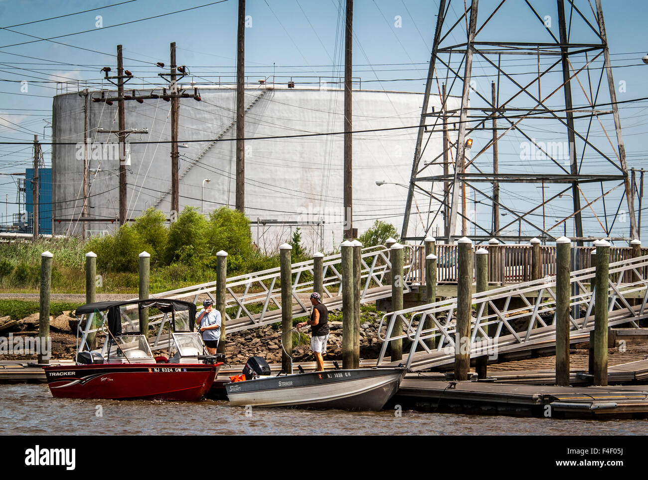 USA, New Jersey, Lower Raritan River as seen from Baykeeper boat Stock ...