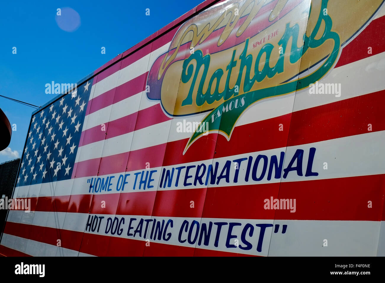 Sign for Nathan's Restaurant, Coney Island, New York. USA Stock Photo ...