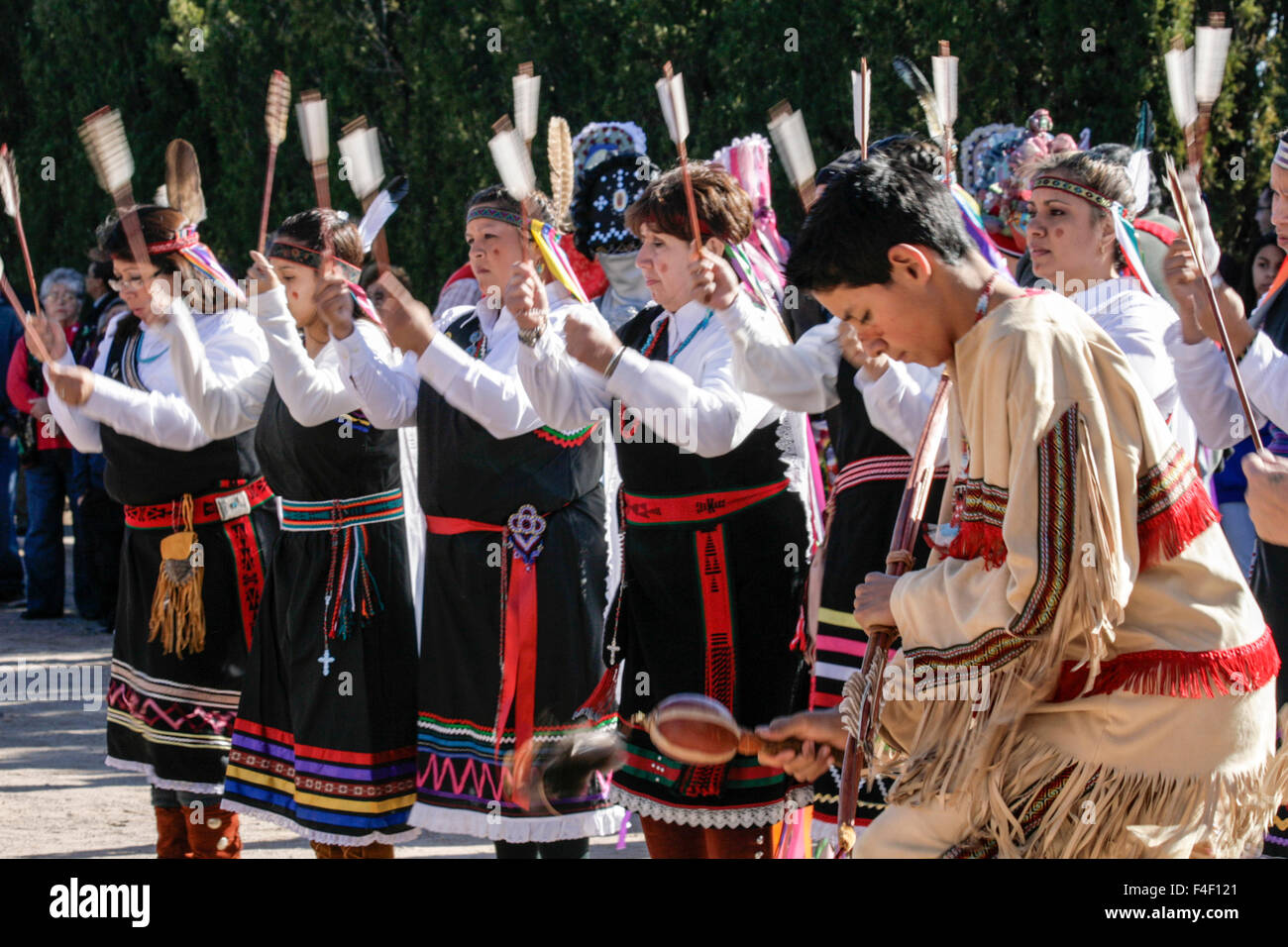 Tortugas Pueblo, New Mexico, United States. Tewa women dancers Stock ...