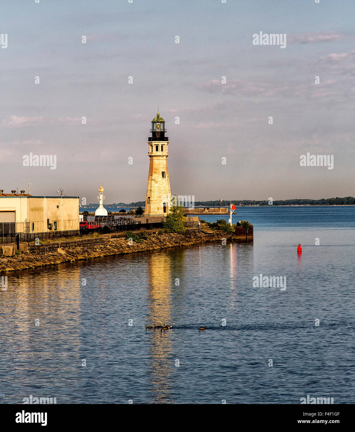 The Buffalo Main Lighthouse on the Buffalo River New York State Stock ...