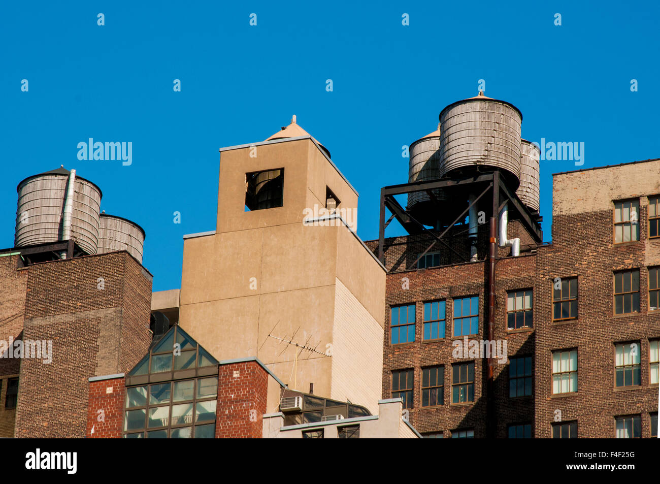 USA New York, Lower Manhattan, West Side, water towers Stock Photo - Alamy