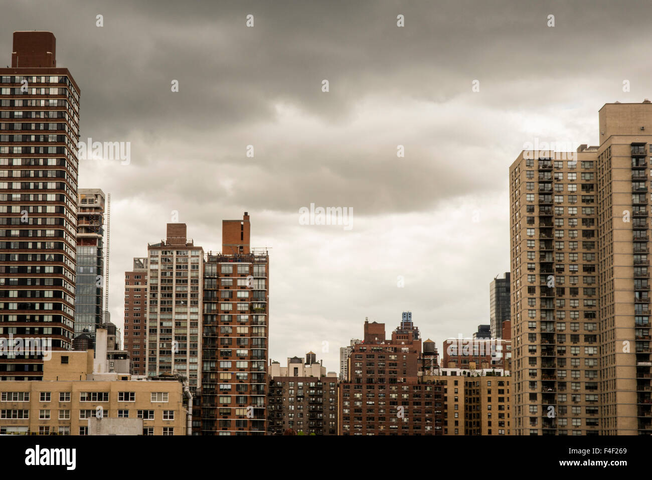 USA, New York, New York City, Manhattan, Upper East Side, view from apt ...