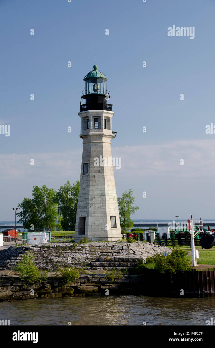 New York, Buffalo. Buffalo Main Lighthouse, c. 1833, located directly ...