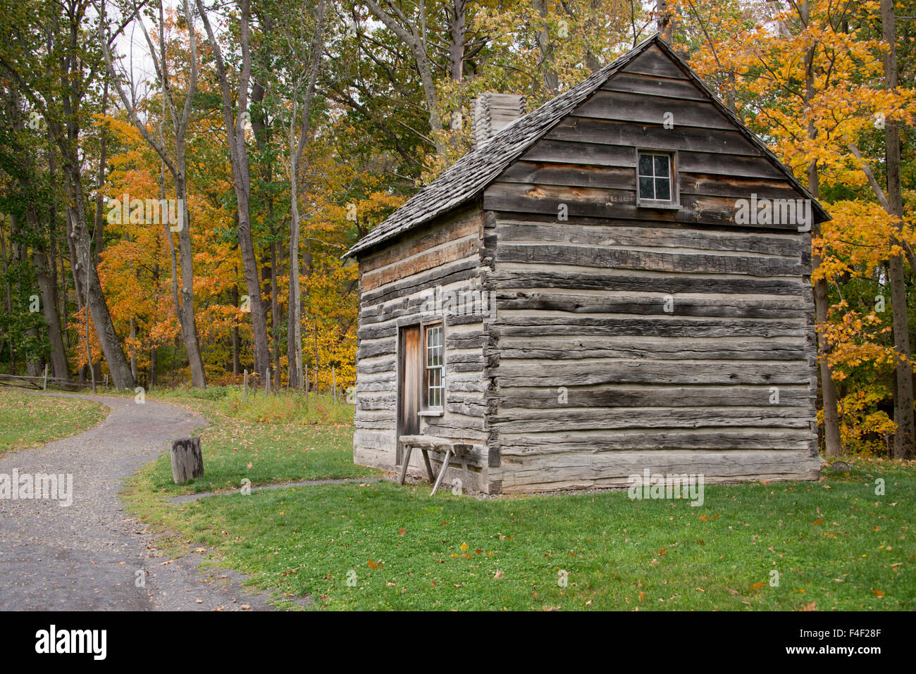 New York, Cooperstown, Fenimore Art Museum. The historic Seneca Log ...