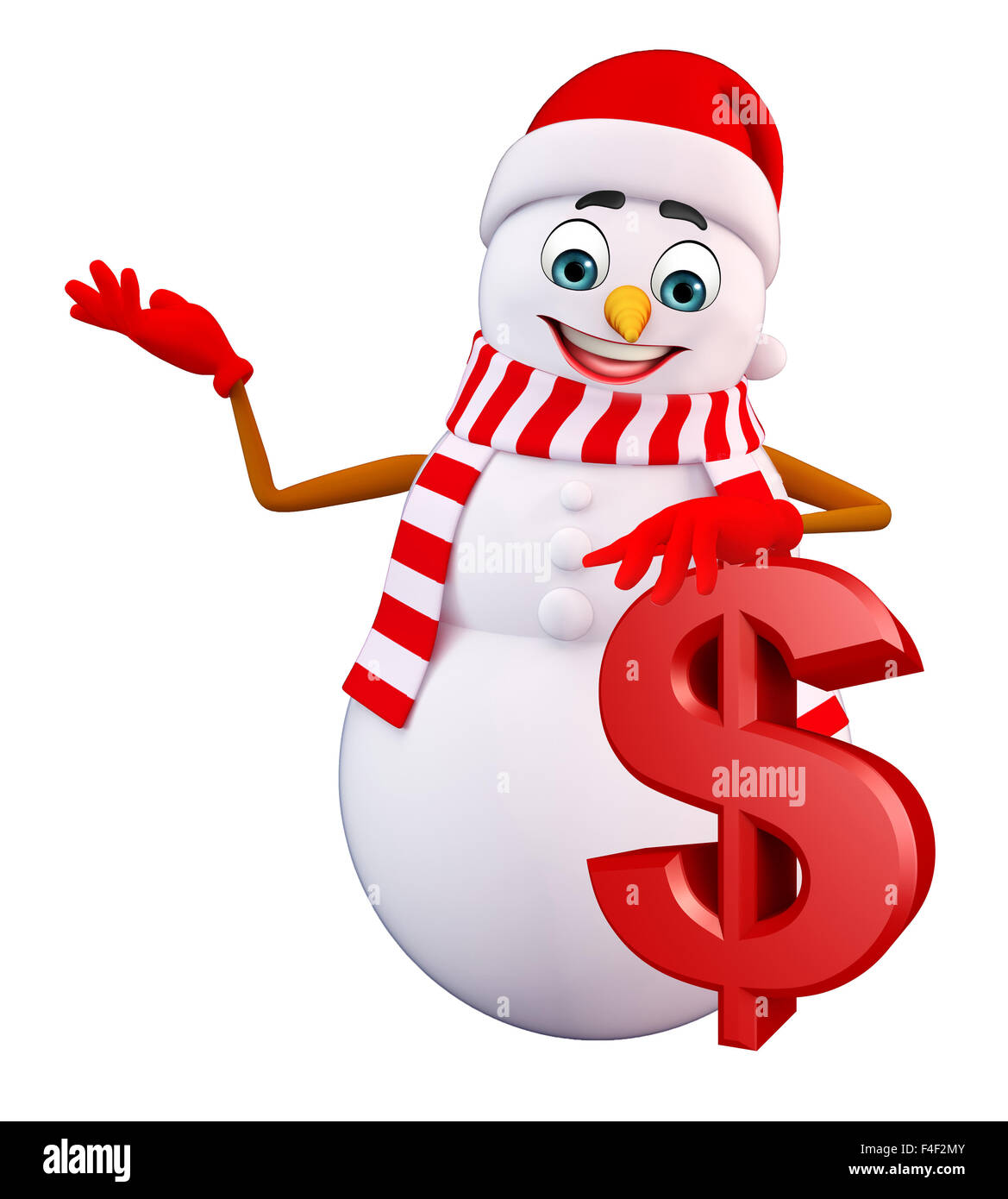 3d rendered illustration of snowman with dollar sign Stock Photo - Alamy