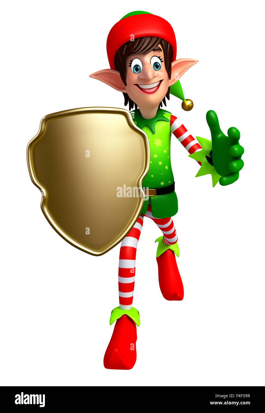 3d rendered illustration of elves with shield Stock Photo - Alamy